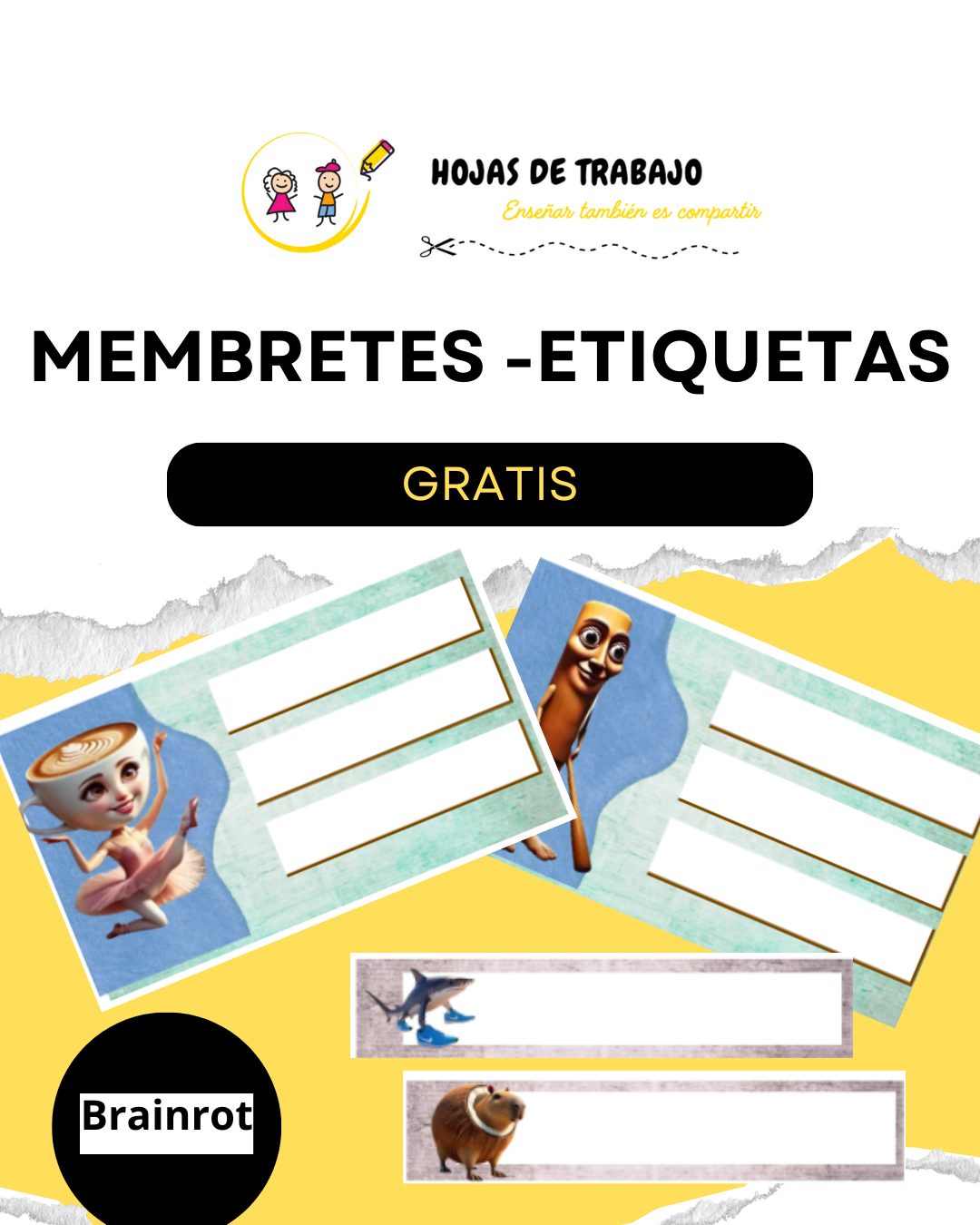 Membretes – Etiquetas Braintrot - Hojas de trabajo