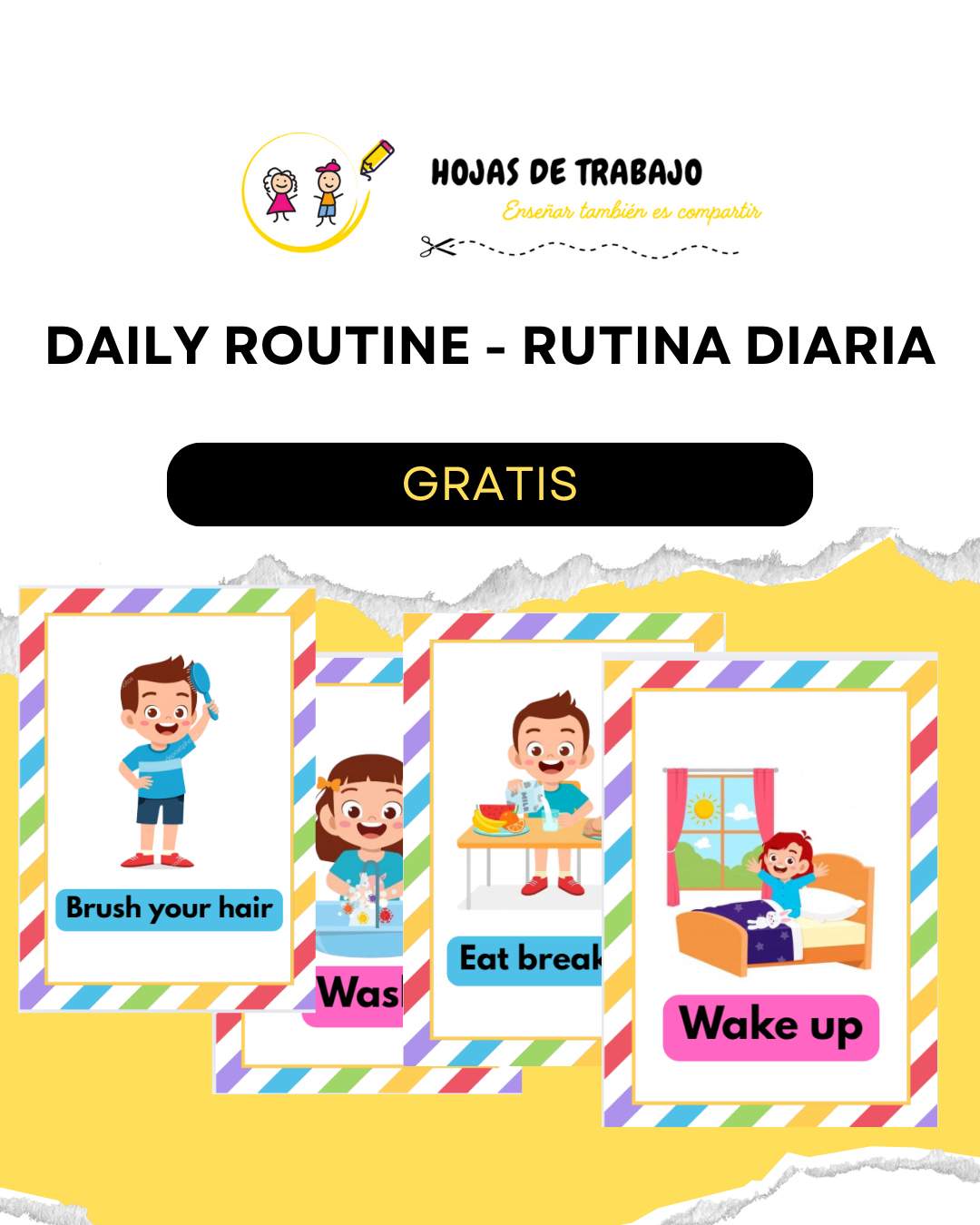 Daily Routine- Rutina Diaria ingles - Hojas de trabajo