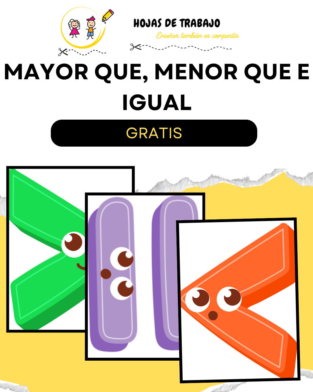 Mayor que, Menor que e Igual - Hojas de trabajo