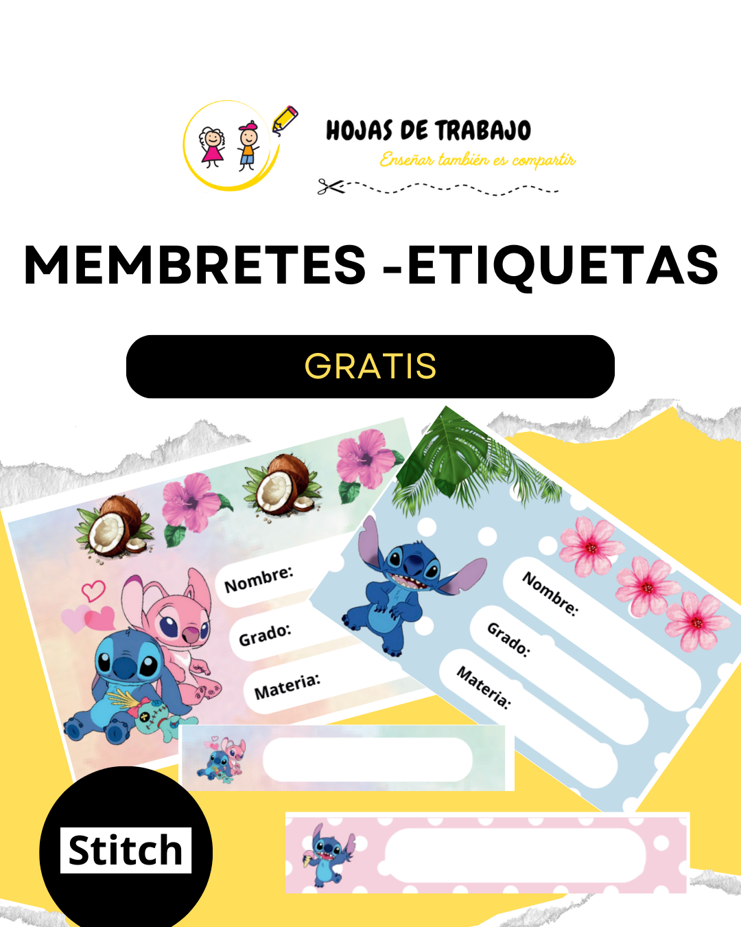 Membretes – Etiquetas Stich - Hojas de trabajo